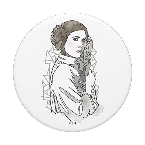 Star Wars Princess Leia Outline Watercolor Sketch PopSockets PopGrip: Swappable Grip for Phones & Tablets