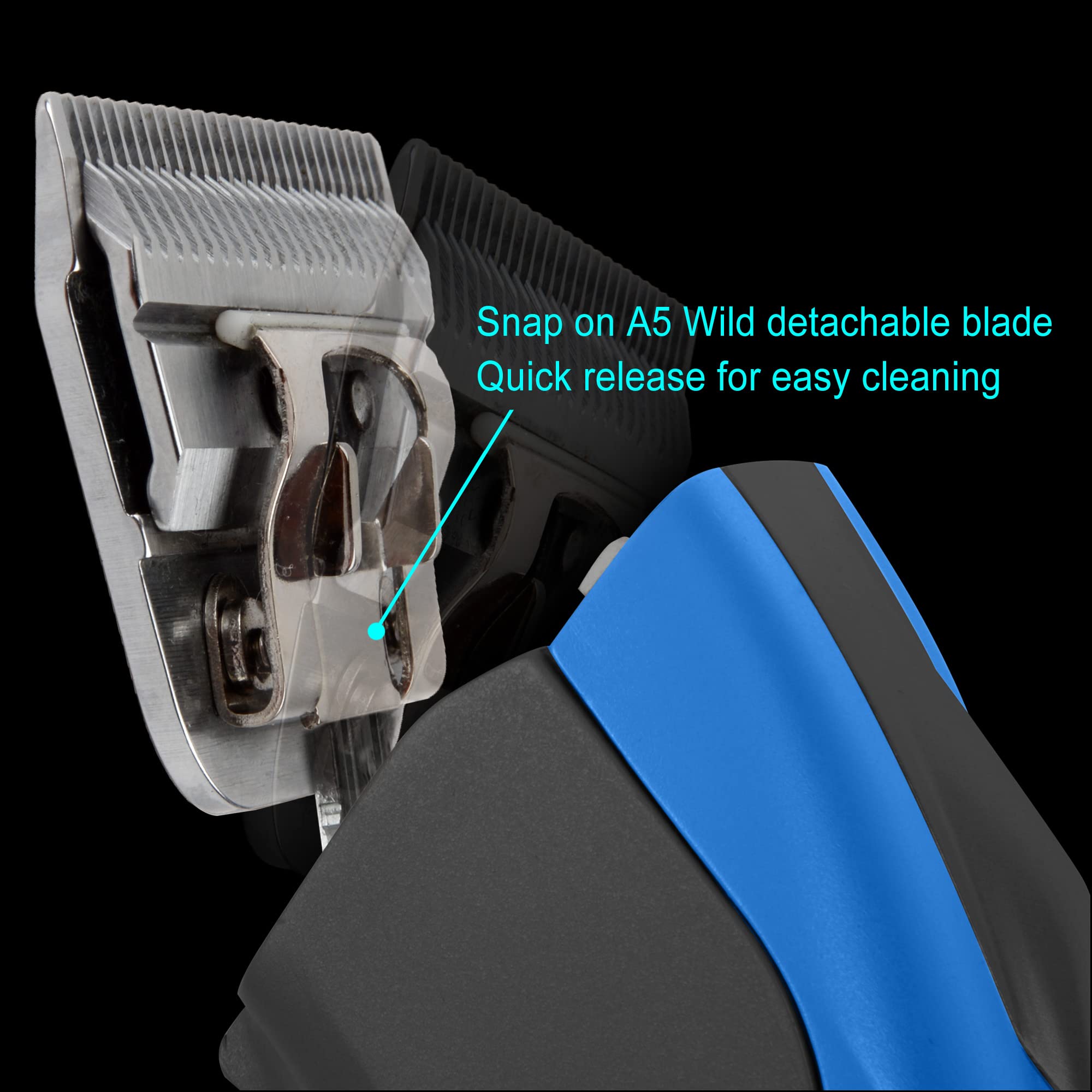 FURZONE Detachable Blade - Size 10WF Wide Blade 1/16", Made of Extra Durable Japanese Steel, Compatible with Most Andis, Oster, Wahl A5 Clippers