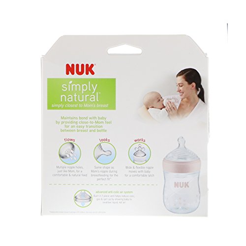 NUK Simply Nautral Baby Bottle, Pink, 5 Ounce (Pack of 2)