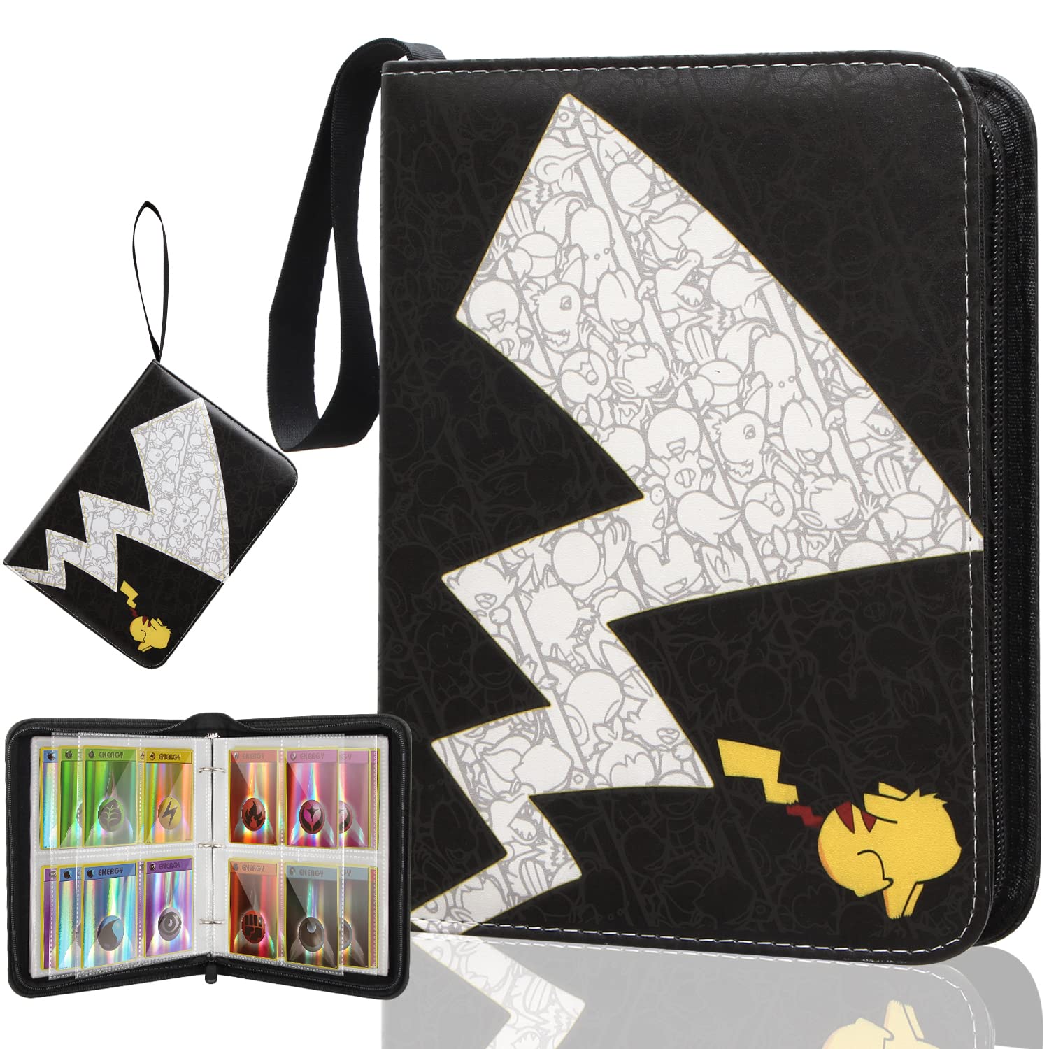 Grehge ing Cards Binder for PTCG Cards - Holder Books Case Folder Album with Sleeves - Gifts for Boys & Girl (Jumping)