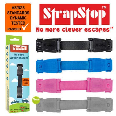 StrapStop - Multipurpose Safety Strap for Car Seats/Bike Seats/Strollers/Backpacks and More - Crash Tested (Blue)
