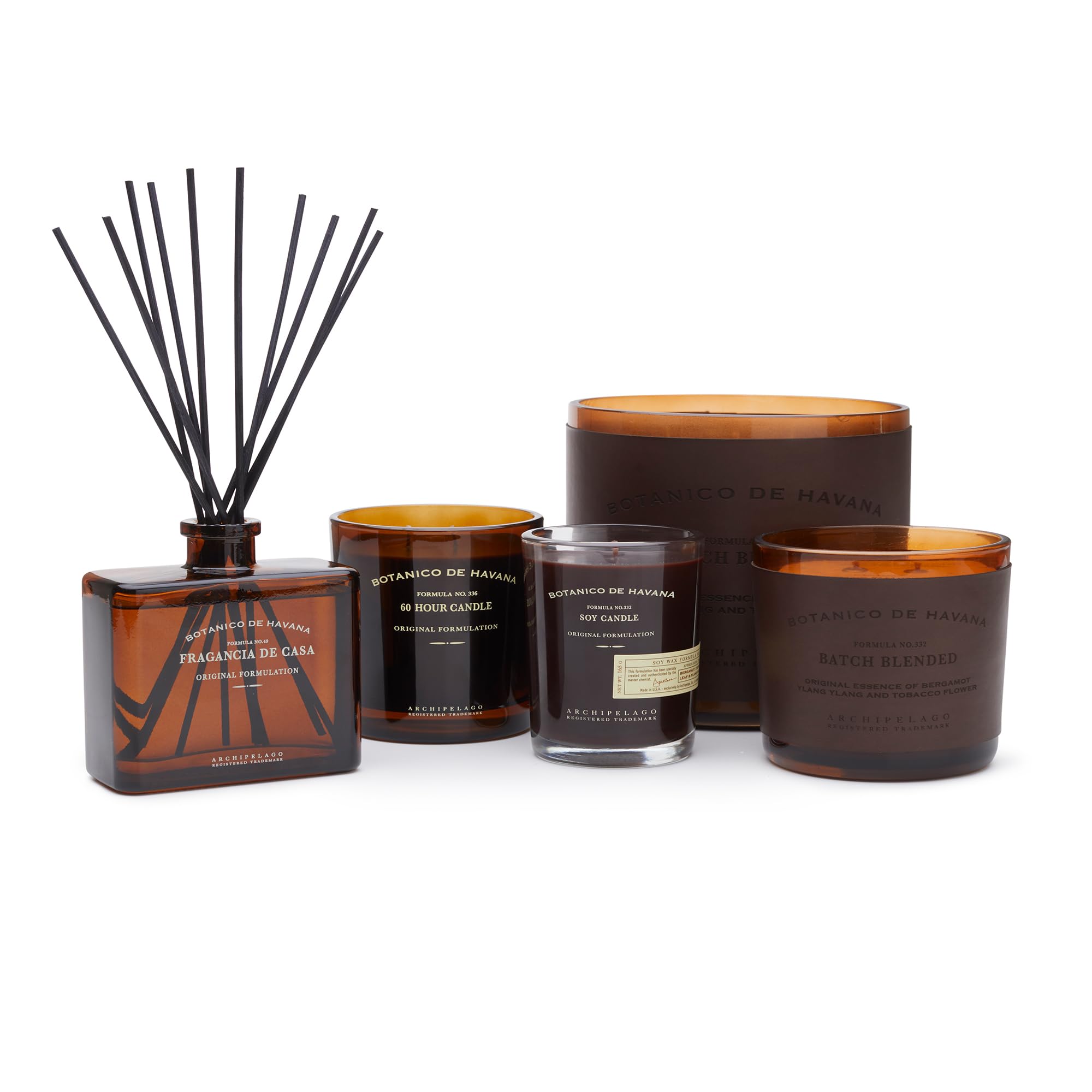 Archipelago Botanicals Botanico de Havana Letter Press Candle, Bergmaot, Tobacco Flower and Ylang Ylang Scent, Hand-Tooled Leather Wrap, Burns Approx. 100 Hours (13 oz)