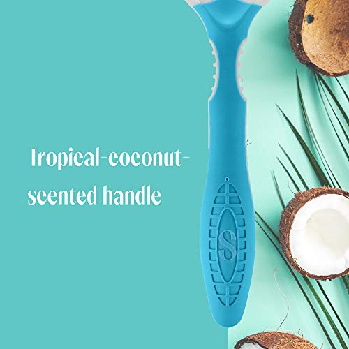 Skintimate Coconut Delight 3 Blade Disposable Razor For Women, 4 Count (Pack of 3)