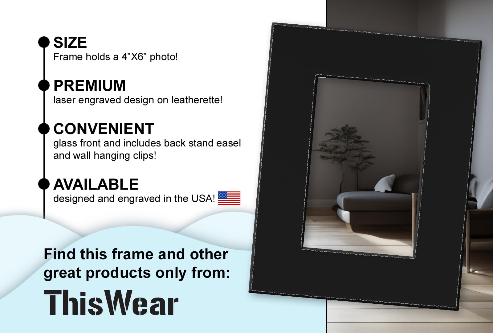 ThisWear Baby's 1st Haircut for Baby My First Haircut 4x6 Leatherette Photo Frame Black