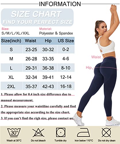 AIMILIA Women's High Waisted Butt Lifting Leggings Ruched Butt Seamless Booty Yoga Pants Tummy Control Sport Tights