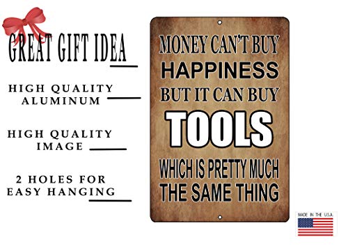 Rogue River Tactical Funny Mechanic Shop Metal Tin Sign Wall Decor Man Cave Bar Money Happiness Tools