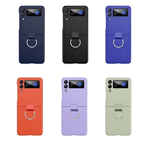 for Samsung Galaxy Z Flip 3 5G Case Finger Ring Matte Phone Cover for Galaxy Z Flip 4 3 Cases,Light Green,for Z Flip 4
