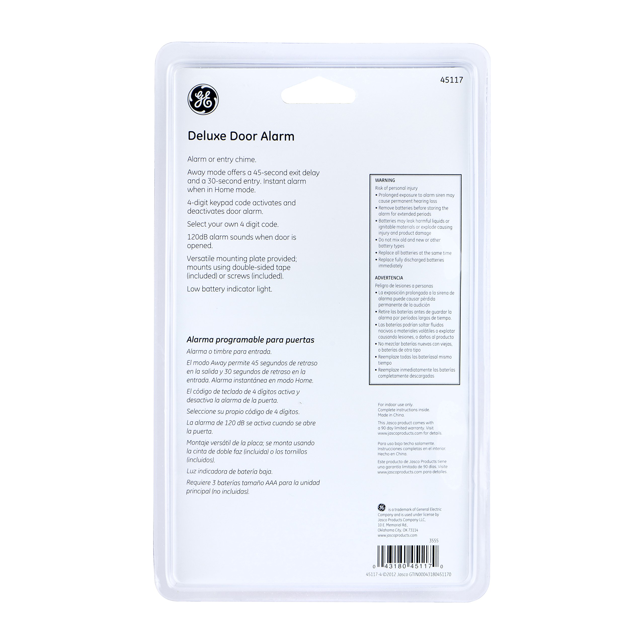 GE home electrical GE Personal Security Window and Door Alarm, Deluxe Alarm, DIY Protection, Burglar Alert, Keypad Activation, Easy Installation, Ideal for Home, Garage and More, 45117
