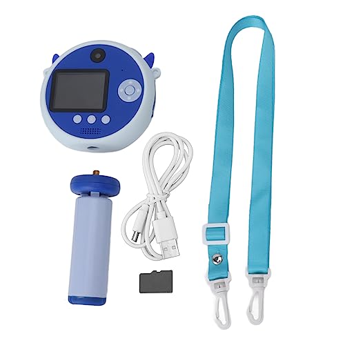 AMONIDA Kids Selfie Camera, Cute Protective Case Portable Digital Camera Toy 32GB Memory Card for Birthday Gift (Blue)