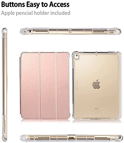 Valkit Case for iPad Mini 5 2019 / iPad Mini 4 2015 (5th/4th Generation 7.9 inch) - Slim Lightweight Smart Shell Stand Cover with Translucent Frosted Back Protector, with Auto Wake/Sleep, Rose Gold