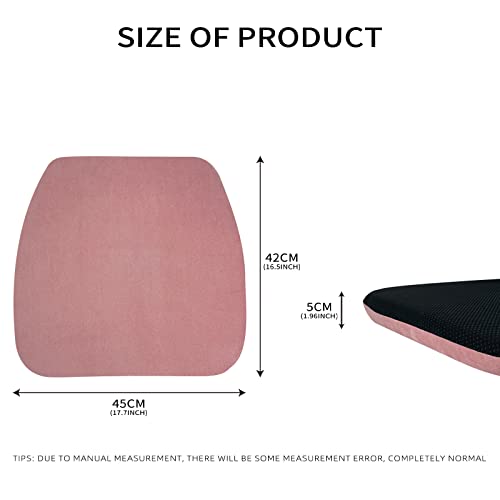 B&DOG XSIN Car Seat Cushion Comfort Memory Foam, Sciatica Pain Relief,Improve Driving View Suitable,for Car Driver Seat Office Chair Home Use Seat Cushion(Pink)