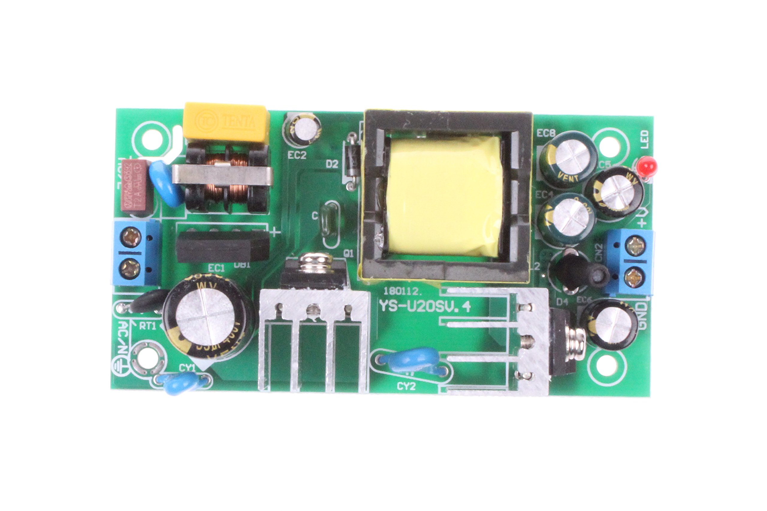 NOYITO AC to DC Precision Buck Power Supply Module AC 120V 100V-264V to 5V 3A 3000mA Isolated Step-Down DC Module (5V 3A) Green