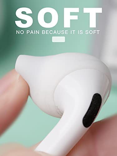 Brujula 3 Pairs AirPods Pro Ear Tips Ear Hooks Covers, Reduce Pain, Silicone Accessories, Anti-Slip Replacement Ear Tips, Fit in The Charging Case (M)