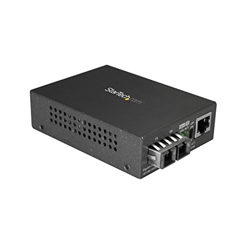 StarTech.com Multimode (MM) SC Fiber Media Converter for 10/100/1000 Network - 550m Range - Gigabit Ethernet - 850nm - Full Duplex, TAA (MCMGBSCMM055)