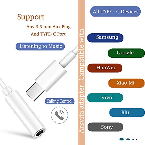 Car Audio aux Cassette Adapter and a Type C to 3.5mm Audio Aux Jack Adapter,Compatible for Google , Samsung , Xiaomi , Huawei All Type C Port Devices.