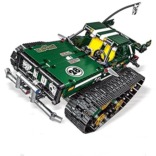 General Jim's 360 Degree Remote Control Crawler Monster Truck Vehicle with Remote Phone App Controlled Modular Building Blocks Bricks Vehicle 625 Piece Toy Building Set - for Teens and Adults