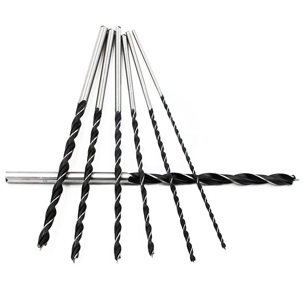 NUZAMAS 300mm Extra Long Twist Drill Bits, Set of 7 Hardened High Carbon Steel Tools 4-10mm for Wood Hole Cutter Drilling