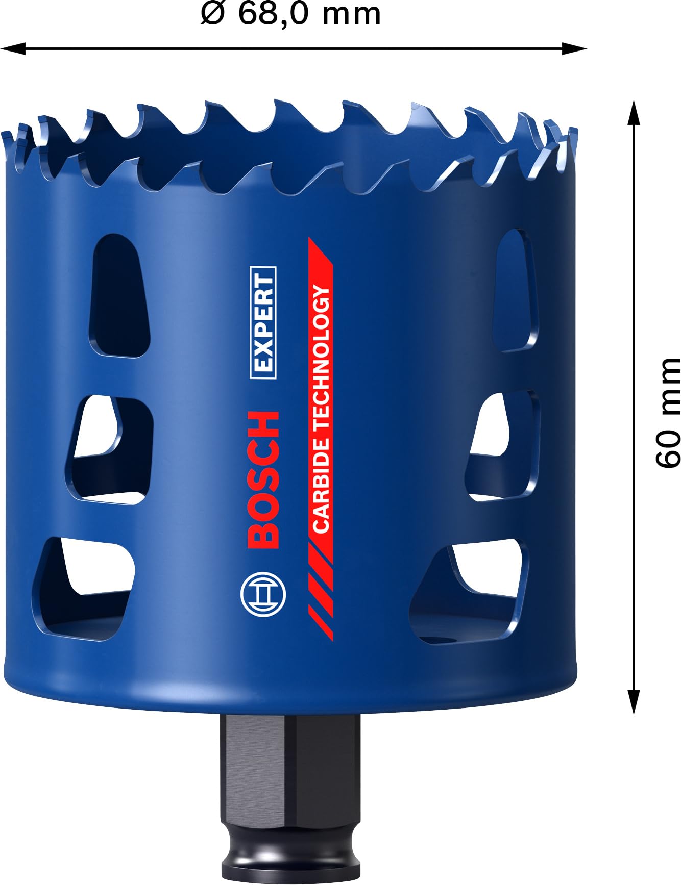 Bosch 1x Expert Tough Material Hole Saw (for Wood with Metal, Brick, Ø 68 mm, Professional Accessory Rotary Drill/Drivers)