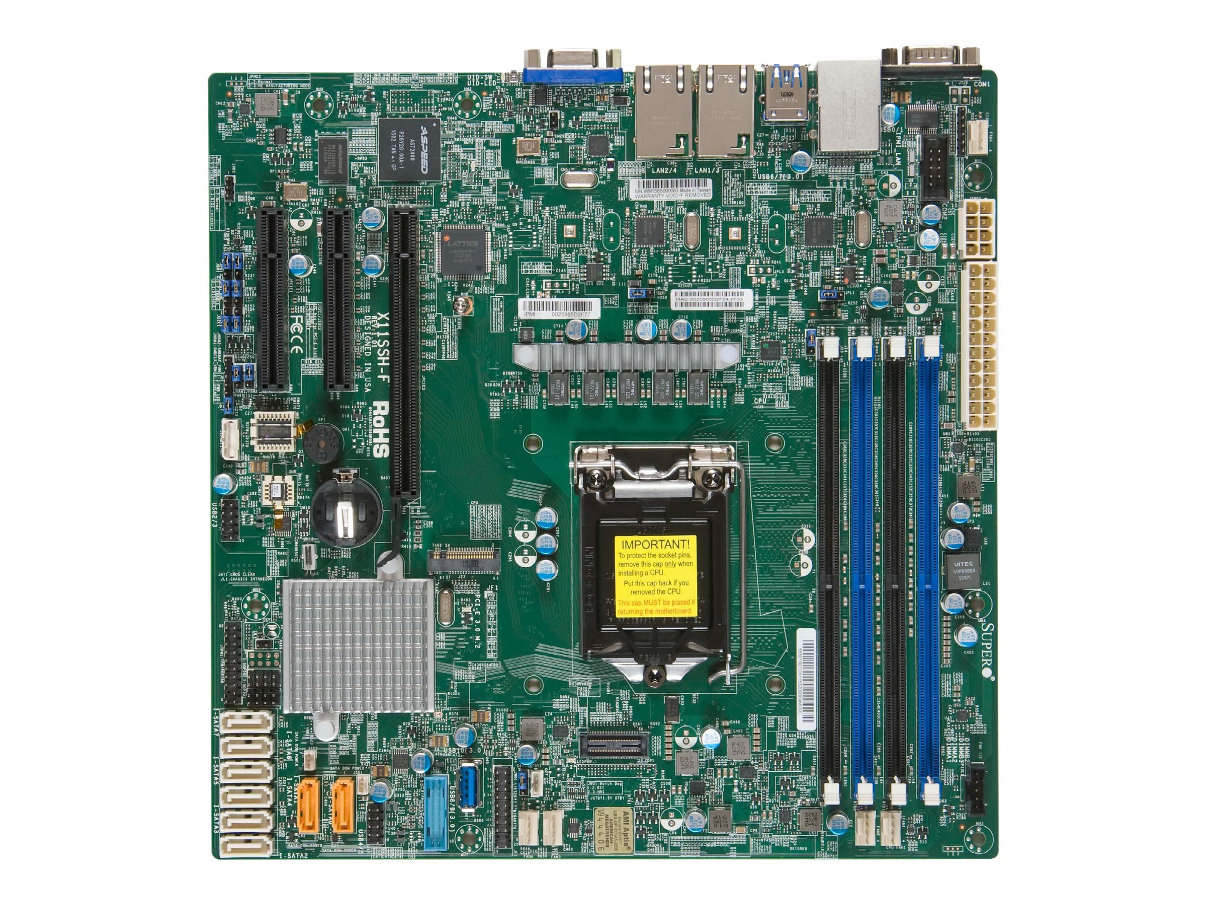 Supermicro Motherboard MBD-X11SSH-F-B Xeon E3-1200 v5 LGA1151 Socket H4 C236 PCI Express SATA MicroATX Bulk