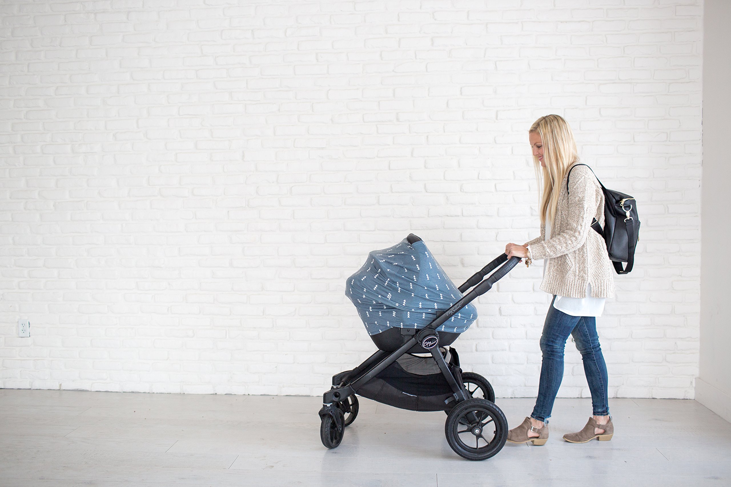Baby Car Seat Cover Canopy and Nursing Cover Multi-Use Stretchy 5 in 1 Gift "North" by Copper Pearl