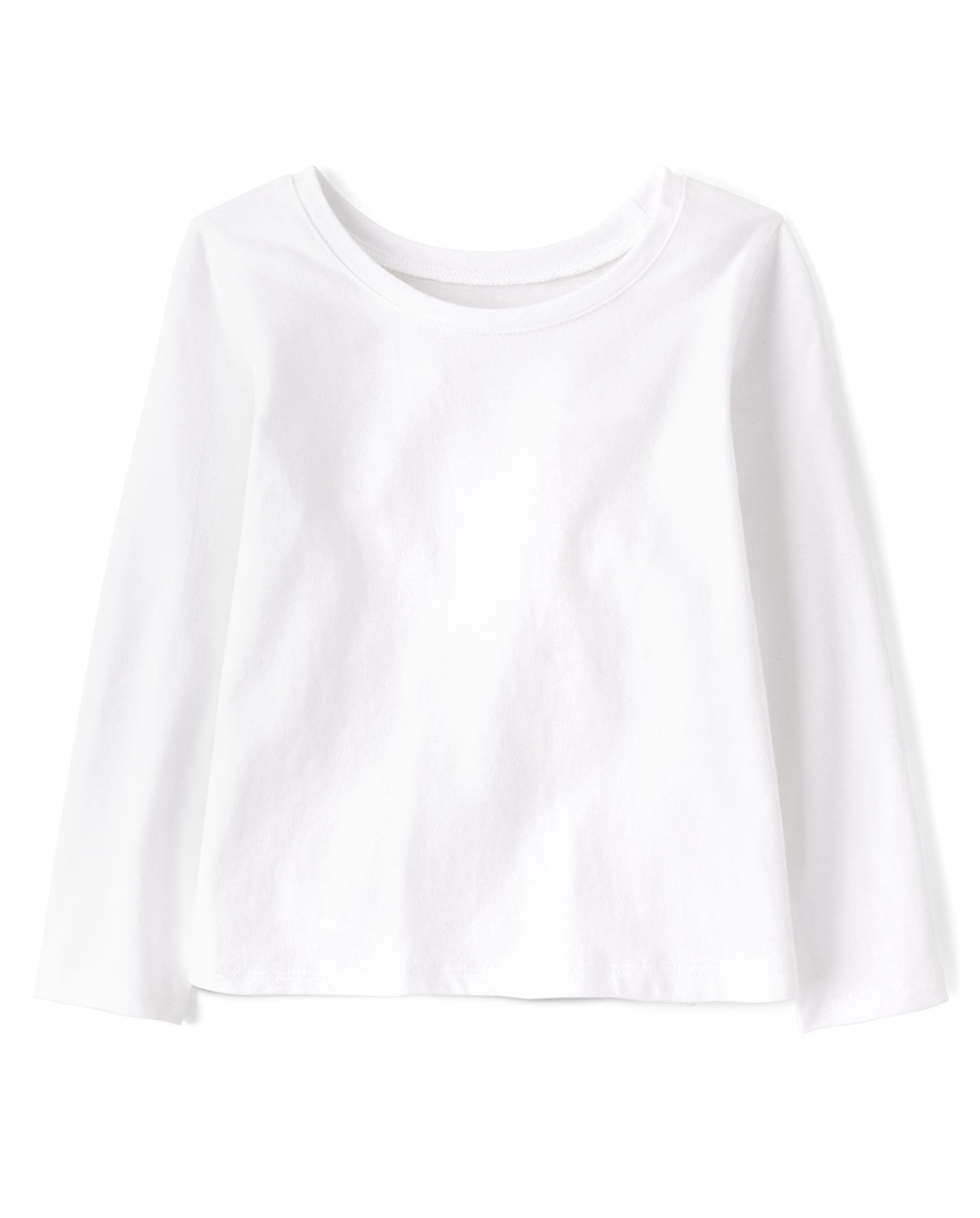 The Children's Place Baby Girls and Toddler Long Sleeve Basic Layering T-Shirt, White, 18-24 Months US