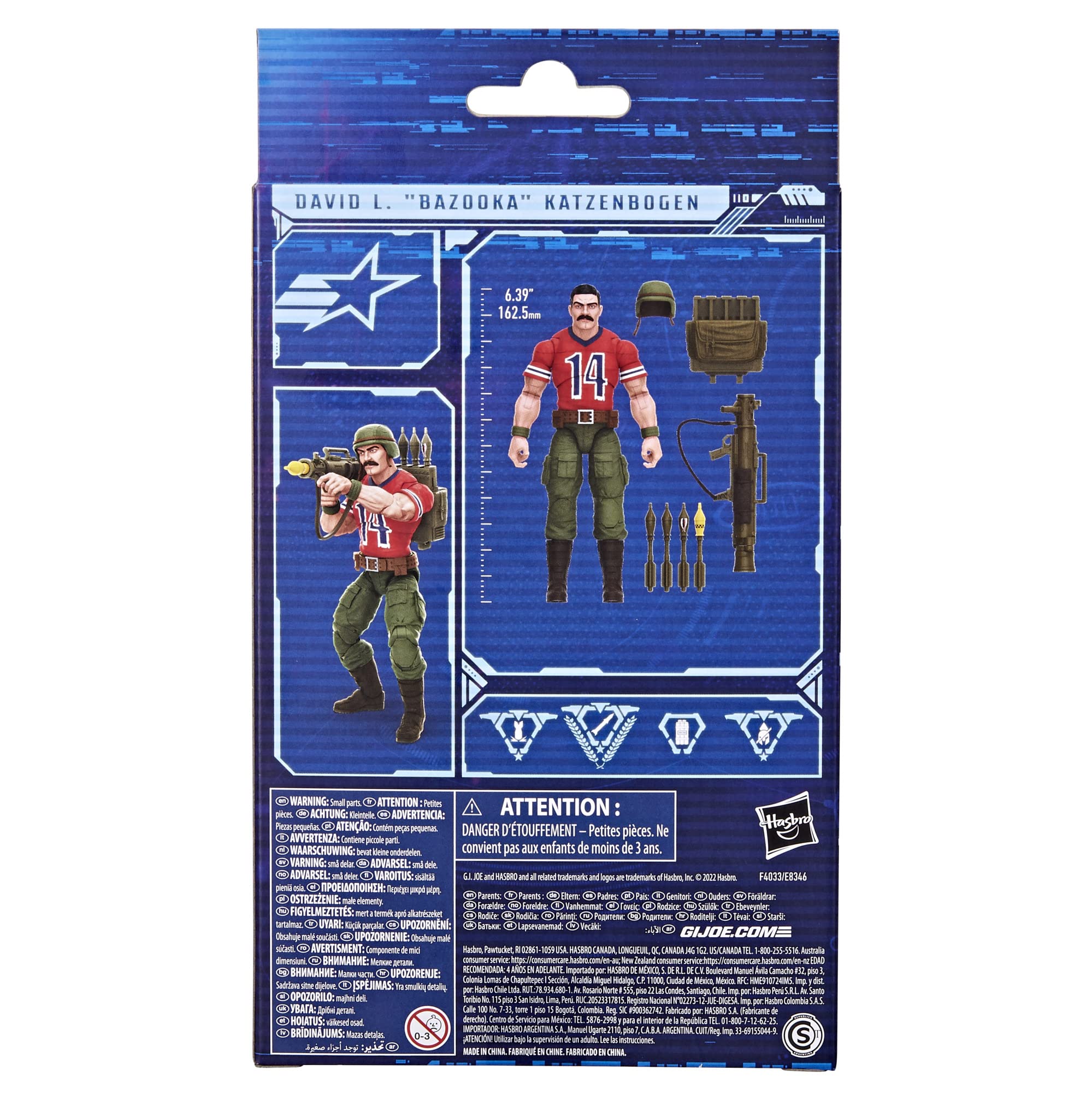 G.I. Joe Classified Series David L.Bazooka Katzenbogen Action Figure 62 Collectible Premium Toy with Accessories 6-Inch-Scale Custom Package Art