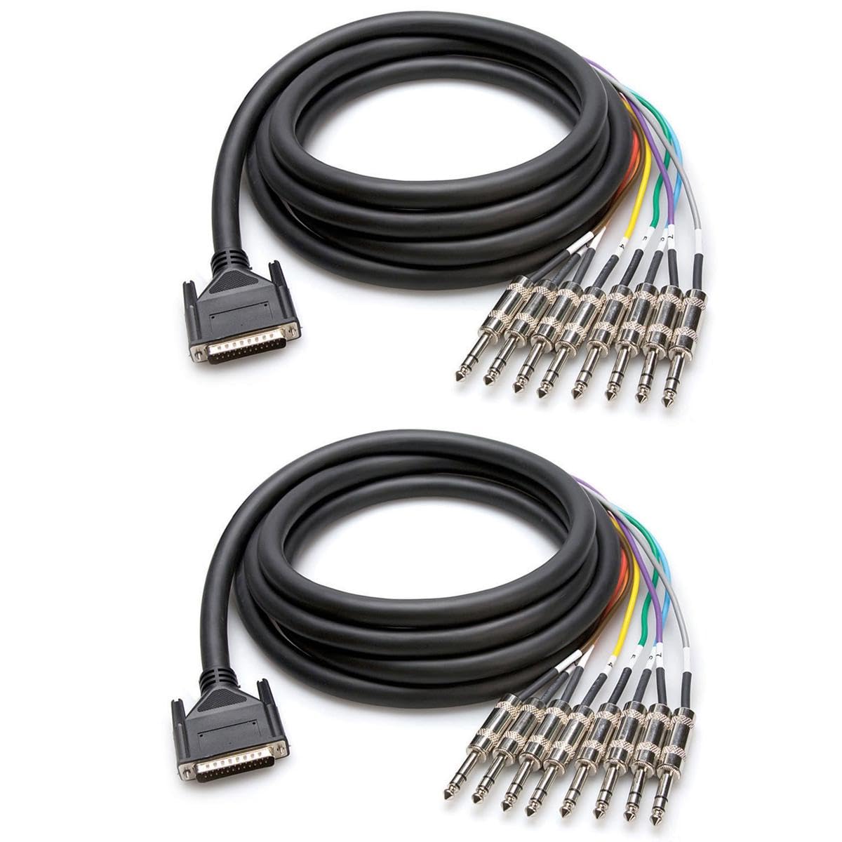 Hosa Technology 2x 6.56'/2m Male DB-25 to 8x Stereo Male 1/4" Phone Balanced Snake Cable