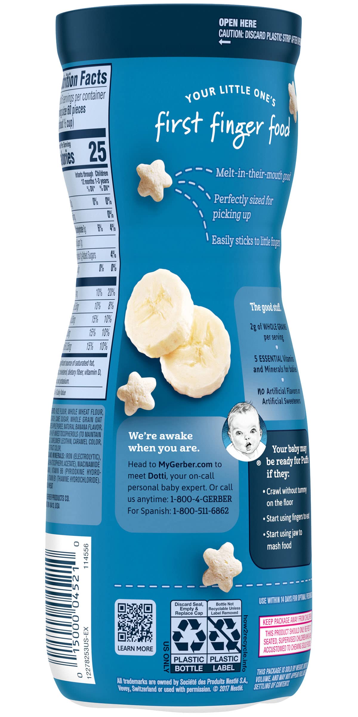 Gerber Graduates Puffs Banana , 1.48 oz