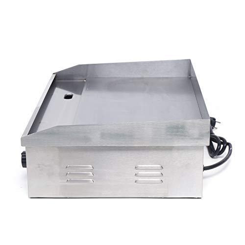 Electric Griddle, 110V Commercial Restaurant Countertop Grill Stainless Steel Flat Top Griddle Nonstick Teppanyaki Machine with Adjustable Temperature Control 50-300℃ for Home Restaurant Kitchen