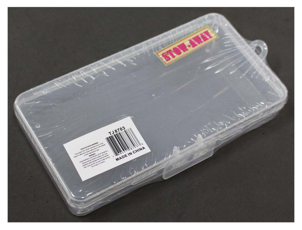 BIN BUDDY (2 pack 7" (17.8 cm) Long Single Compartment Storage Box | Clear Plastic | Double Front Clasp | Loop for Hanging | Multi-Utility Organizer