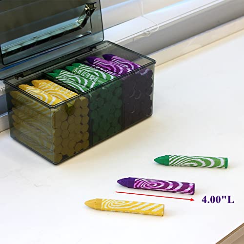 BangQiao Small Plastic Storage Box with Handle and Adjustable Dividers, Multipurpose Lockable Container Case for Sewing, Stationery, Art&Craft Supplies, Cosmetics, First Aid Kit, Clear/Smoke Green