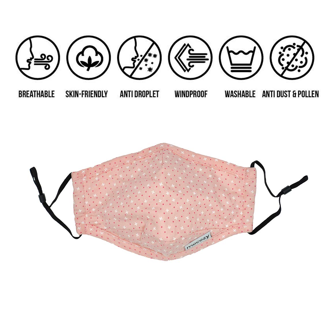 AECKS 3 Pack 3-Layer Fashion Protective, Reusable Cotton Fabric, Unisex 100% Cotton, Washable with Air Port for Carbon Filter (3-Pack, Mix)