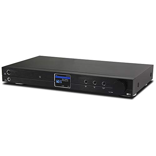 Ocean Digital WiFi Internet Component Radio Tuner (430 mm) WR10 FM/ Ethernet Bluetooth Receiver 2.4" Color Display with Digital Output to Connect Hi-Fi System -Black