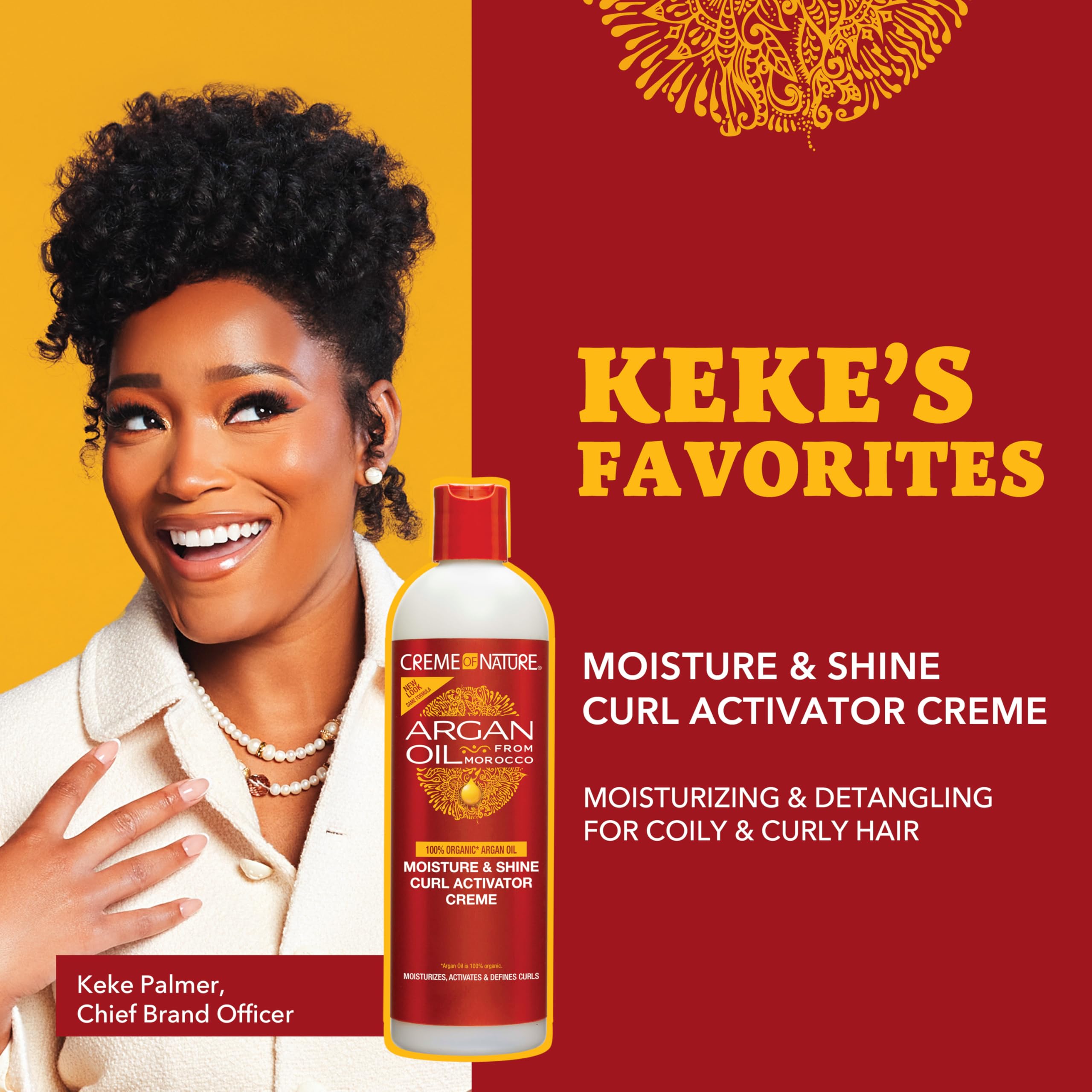 Creme of Nature, Argan Oil Moisture & Shine Curl Activator Crème, Argan Oil of Morocco, 12 Fl Oz