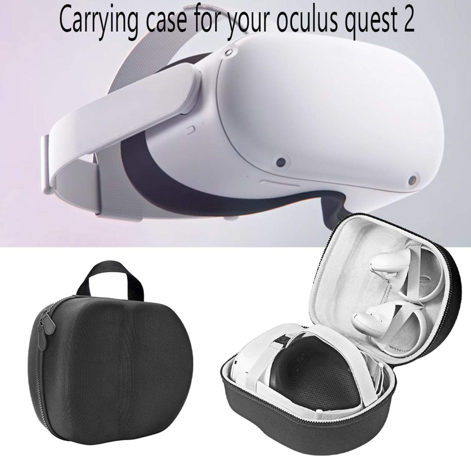 Aicheng Hard Case for Oculus Quest & Quest 2, or Quest VR Gaming Headset Elite Strap and Controllers Accessories Carrying Bag, Travel Case Protective Cover Storage Bag