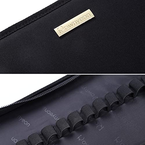 ROWNYEON Lipstick Organizer Case Lipstick Holder 67 Slots Portable Lipstick Bag Travel Makeup Bag Cosmetic Case Large Capacity Lipstick Carrying Case Makeup Artist Lip Gloss Storage Bag -Black