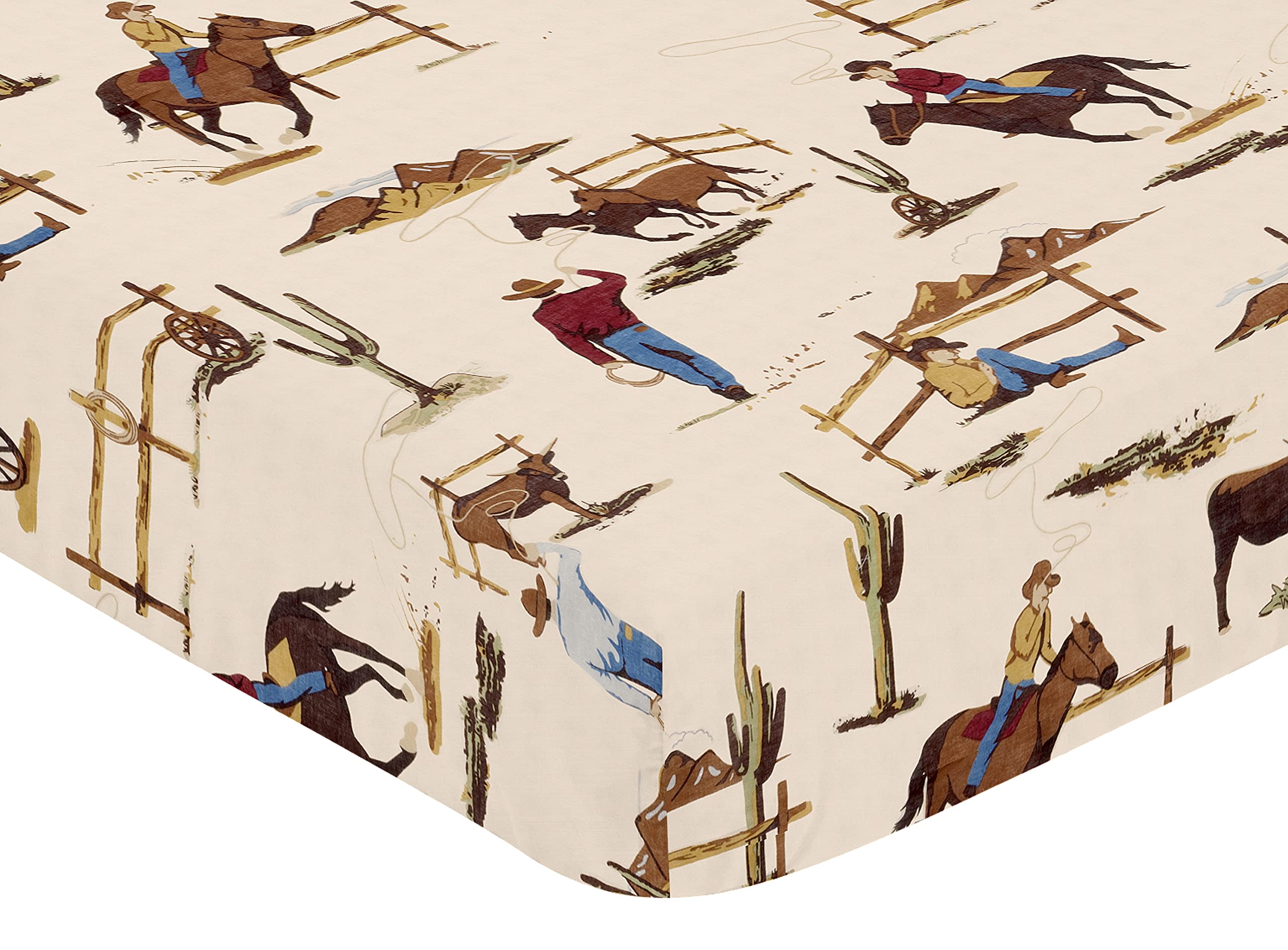 Sweet Jojo Designs Wild West Western Horse Cowboy Baby Boy Bedding 4 Piece Crib Set