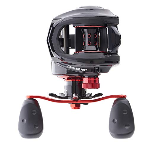 Abu Garcia Revo SX RKT Low Profile Baitcast Fishing Reel, Black/Red