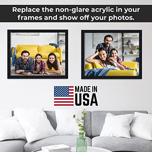 CountryArtHouse Non-Glare Acrylic Plexiglass for 11x14 Picture Frame, Replacement Plexiglass for 11x14 Photo Frame, UV-Resistant Non-Glare Acrylic Cover Sheet