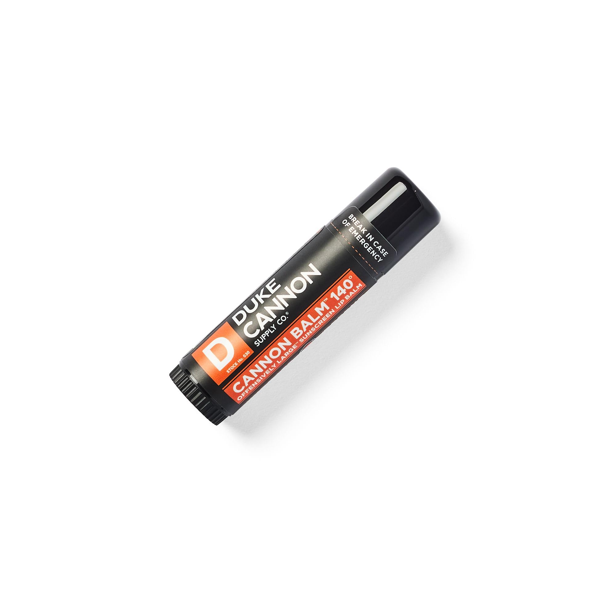 Duke Cannon Balm 140° Tactical Lip Protectant - Blood Orange Mint Flavored Lip Balm for Men with SPF 30, Large Size, Premium Ingredients, 0.56oz