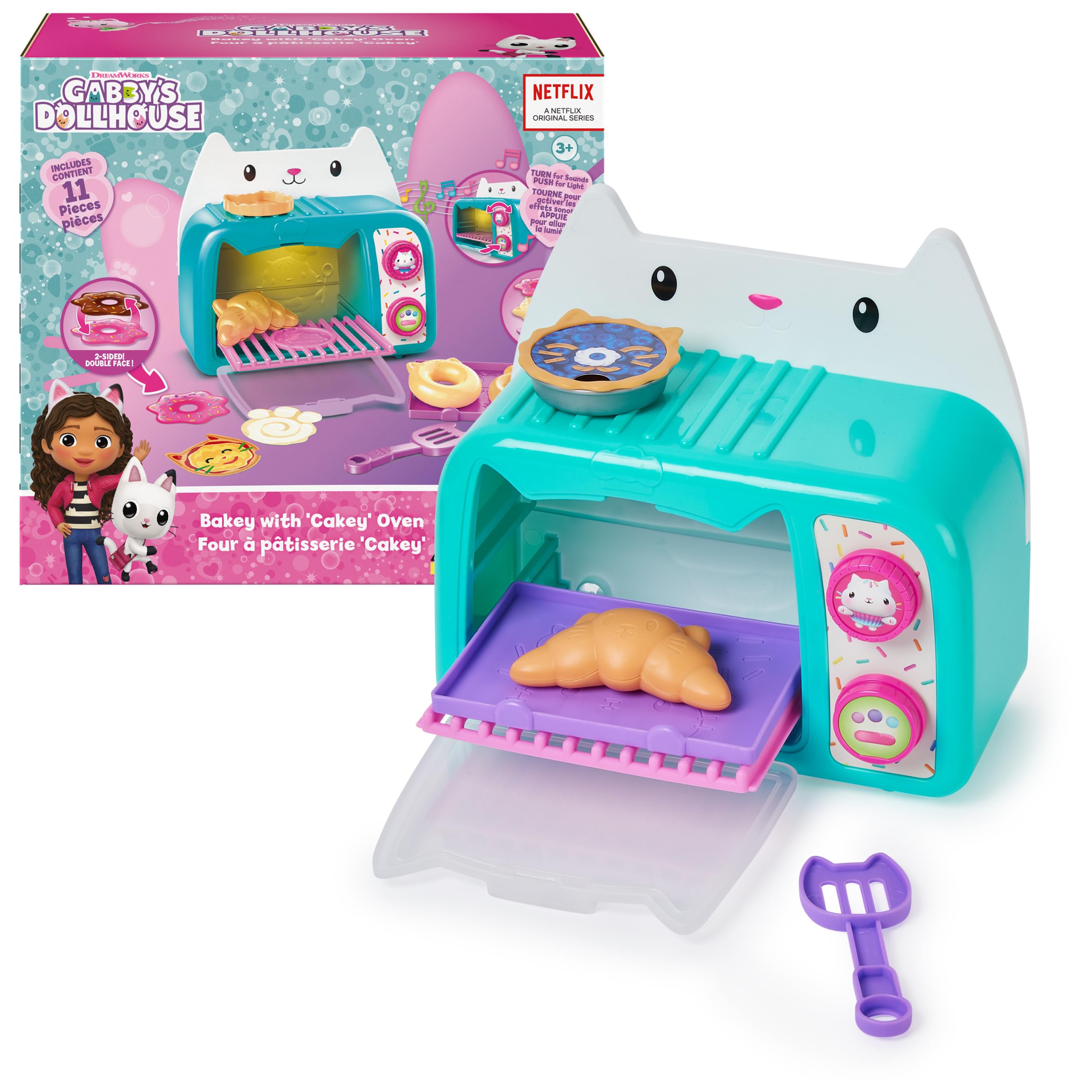 Gabbyβs Dollhouse, Bakey with Cakey Oven, Kitchen Toy with Lights and Sounds, Toy Kitchen Accessories and Play Food, Kids Toys for Ages 3 and up