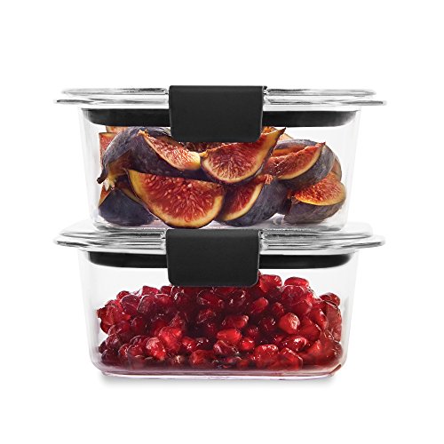 Rubbermaid Brilliance Food Storage Container, Small, 1.3 Cup, Clear, 2-Pack