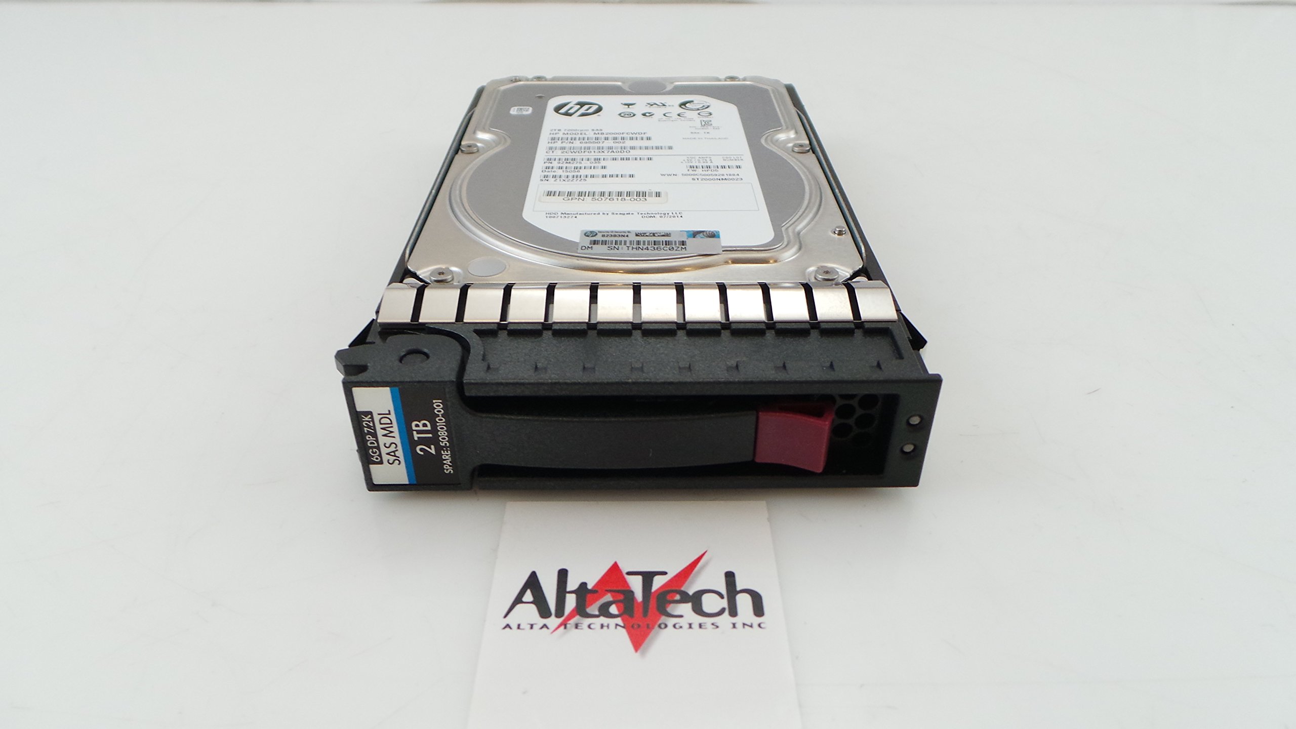 HP 508010-001 Drive, HD, 2TB, 7.2K 3.5 6G SAS HP MDL