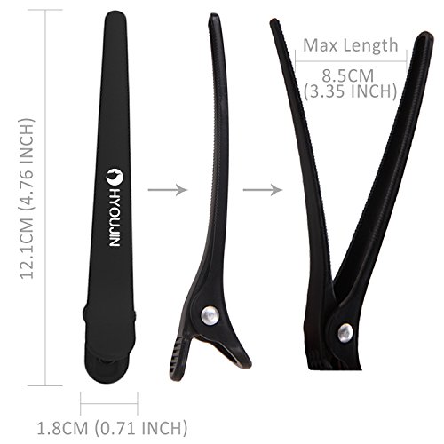HYOUJIN 7 pcs Hair Comb Set Rat Tail Parting Combs Carbon Wide and Fine Tooth Comb Brush Cutting Comb Professional Styling Hair Combs for Women,Men Accessories with Clips