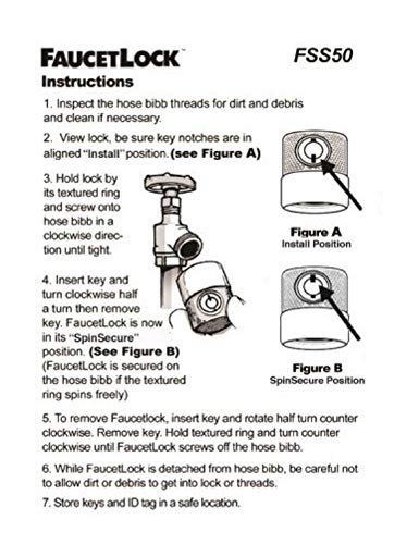 Flow Security Systems | The FaucetLock | Heavy Duty Brass Construction | Prevents Water Theft & Secures Outdoor Bibbs | Promotes Water Conservation | Keyed Randomly | FSS 50 | 1 Pack