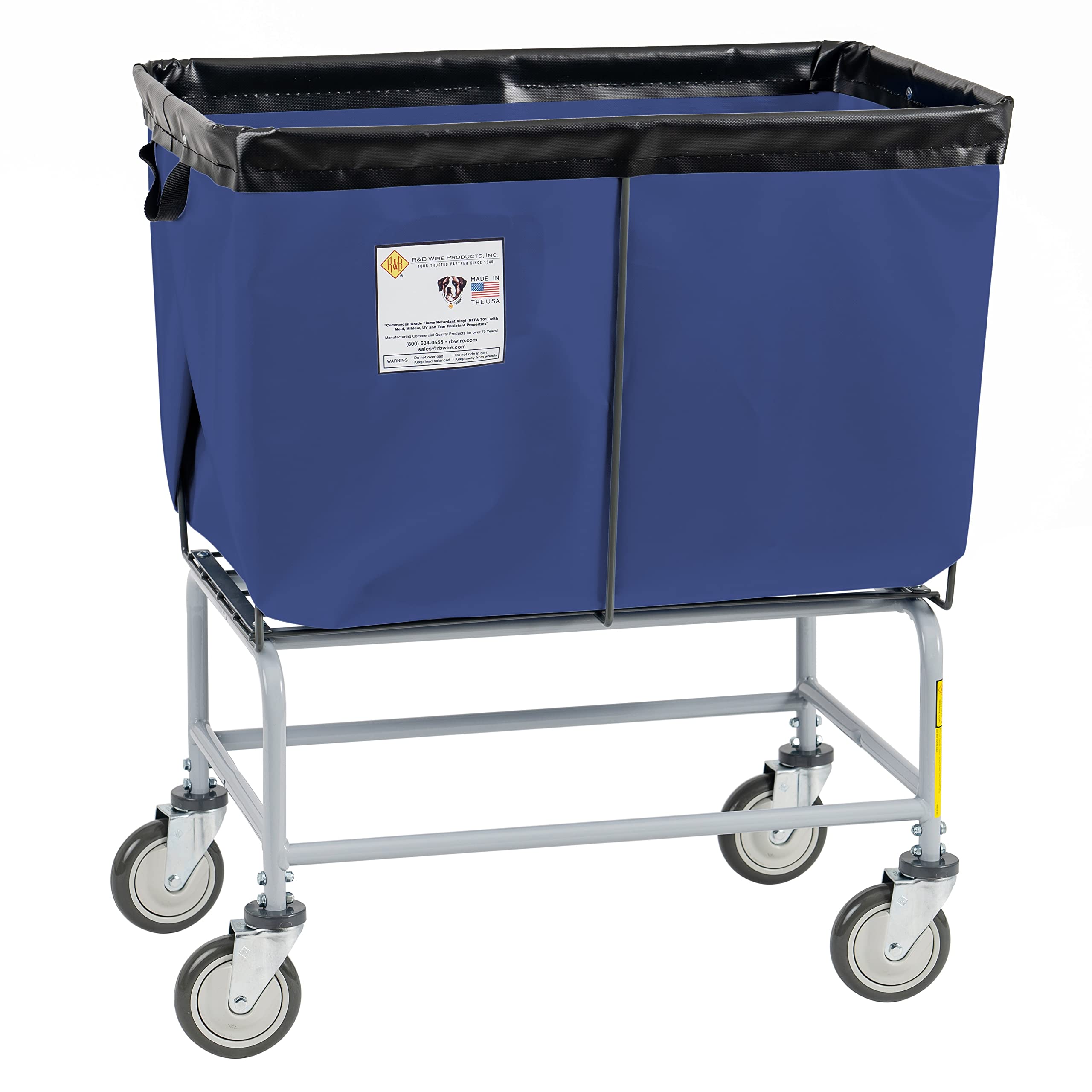 R&B Wire™ 466 Elevated Vinyl Truck, 6 Bushel Capacity, Navy, Made in USA
