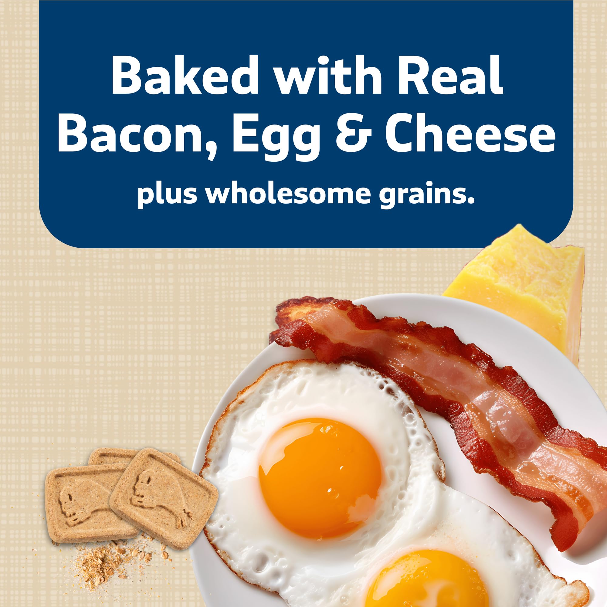 Blue Buffalo Health Bars Crunchy Dog Biscuits, Oven-Baked With Natural Ingredients, Bacon, Egg & Cheese, 3-lb Box