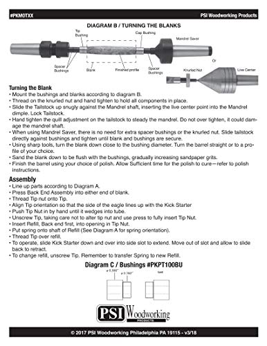 Penn State Industries PKMOTAP Motorcycle Kickstart Action Ballpoint Pen Kit Woodturning Project (1, Antique Pewter)