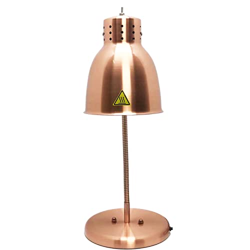 Freestanding Food Heat Lamp with 250w Bulb Food Warmer Light Heating Food Lamps for Buffet Restaurant Home Catering (Copper(Single Head))