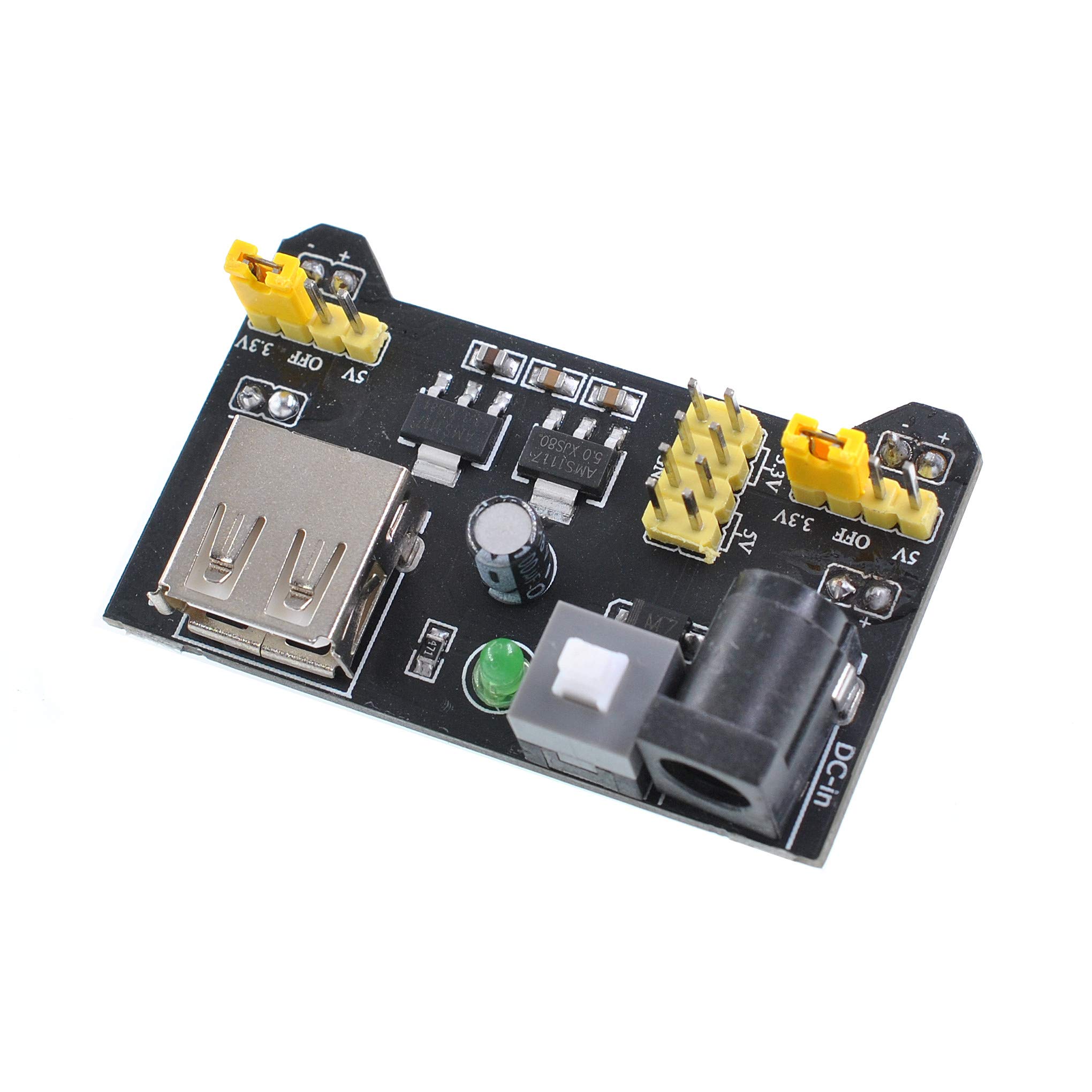 Oiyagai 5 Stück Breadboard-Netzteilmodul für Arduino-Board, geeignet für MB-102 Lötfreies Breadboard